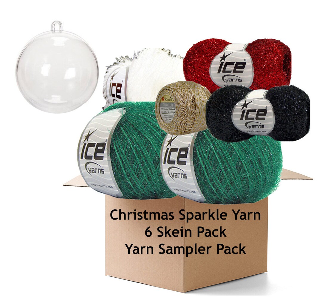 Ice Yarn Sample Pack Christmas Sparkle Yarn Ships From USA - Etsy