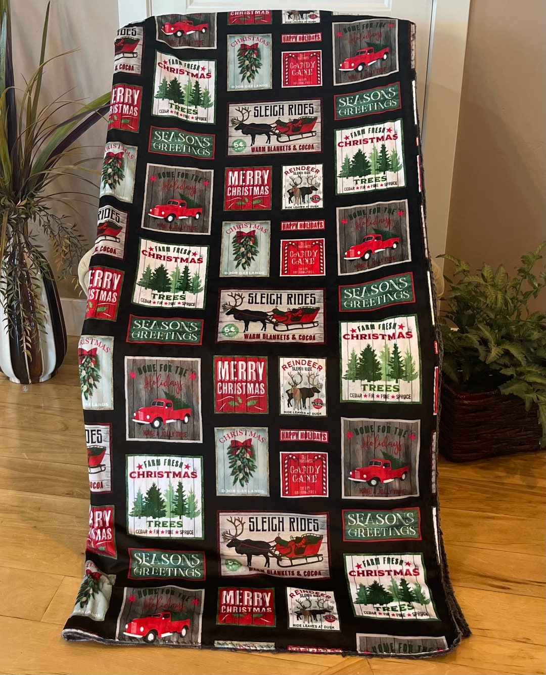 Minky Throw Extra Large Two Yard Adult/teen Christmas Signs Digital ...