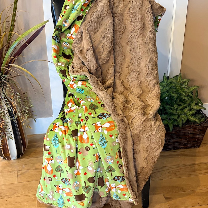 Large Minky Blanket Brown - Etsy