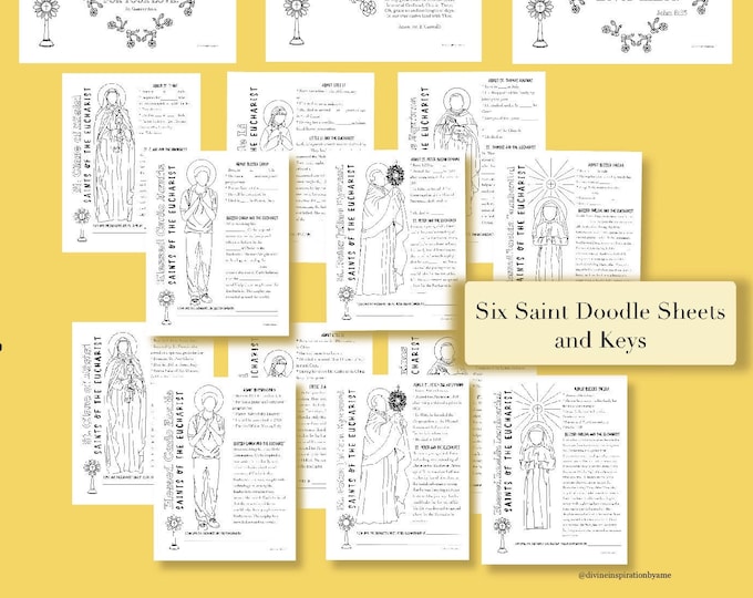 Eucharistic Saints Collection Doodle Sheets | Homeschool Resource ...