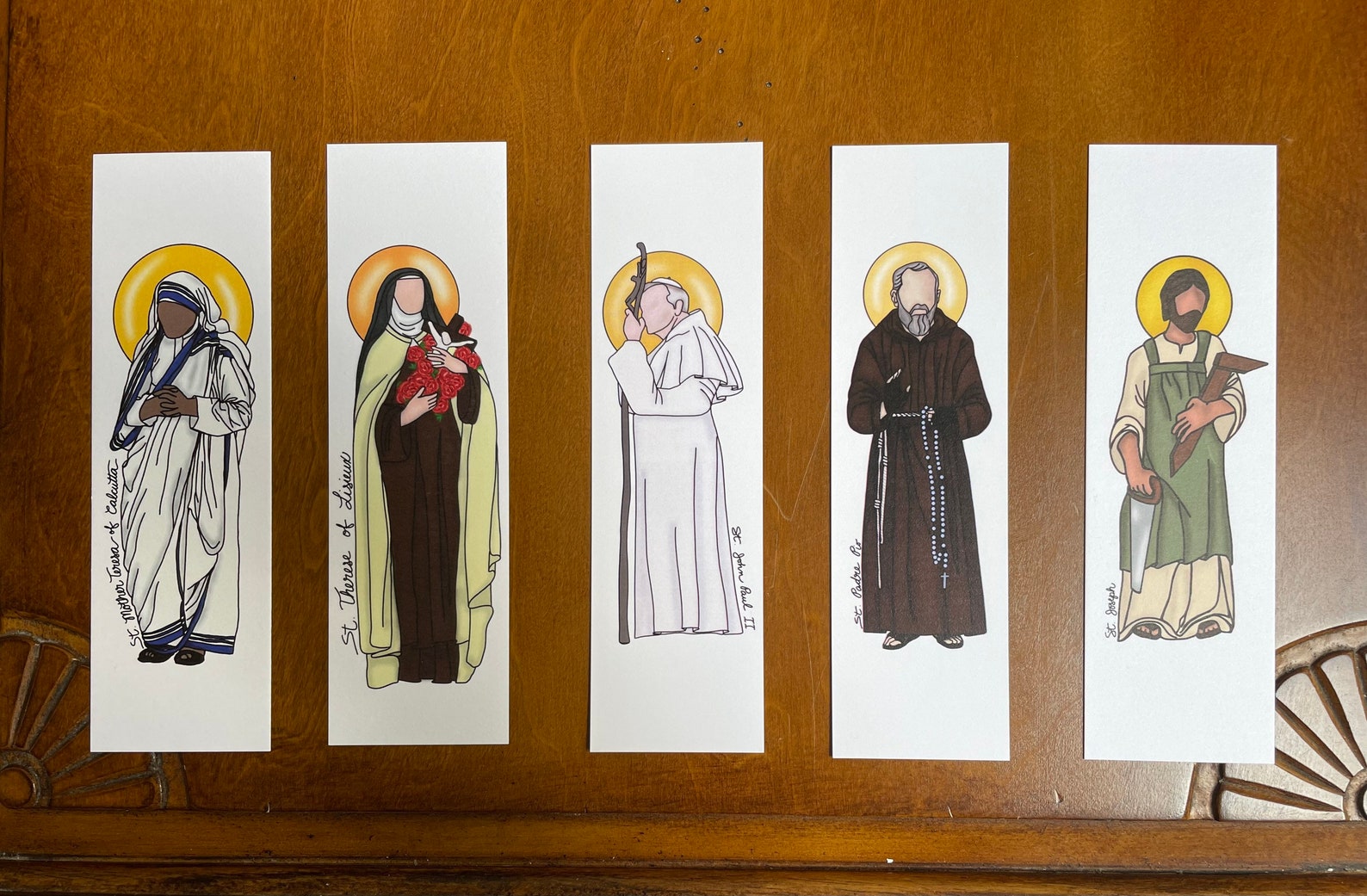 Saint Bookmarks St. Teresa, St. Therese, St. John Paul II, St. Padre ...