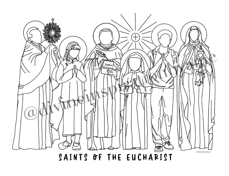 Eucharistic Saints Collection Doodle Sheets | Homeschool Resource ...