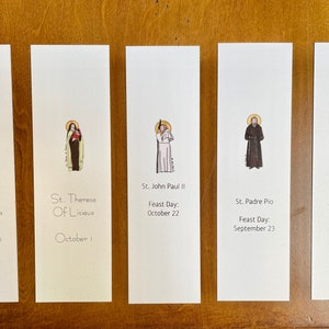 Saint Bookmarks - St. Teresa, St. Therese, St. John Paul II, St. Padre ...