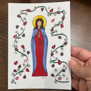 Ladybug Print | Blessed Mother and Ladybugs Print | Catholic Schools ...
