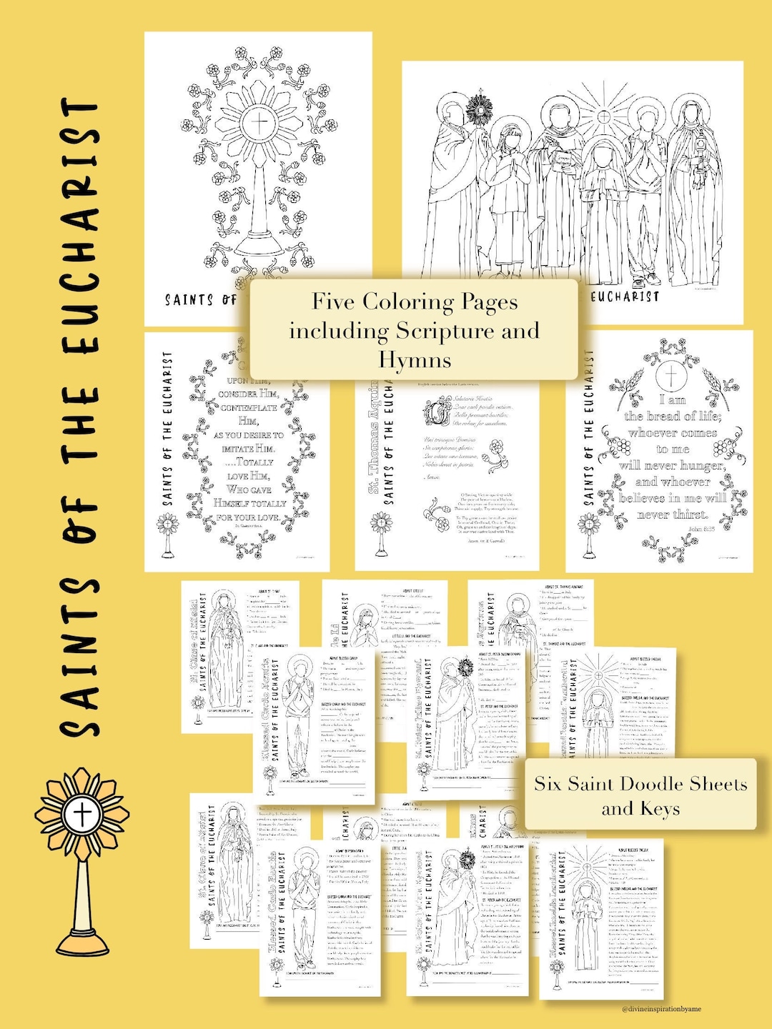 Eucharistic Saints Collection Doodle Sheets | Homeschool Resource ...