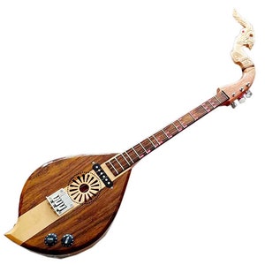 Isarn Acoustic Electric Phin 3 Strings, Thai Lao Guitar Musical ...
