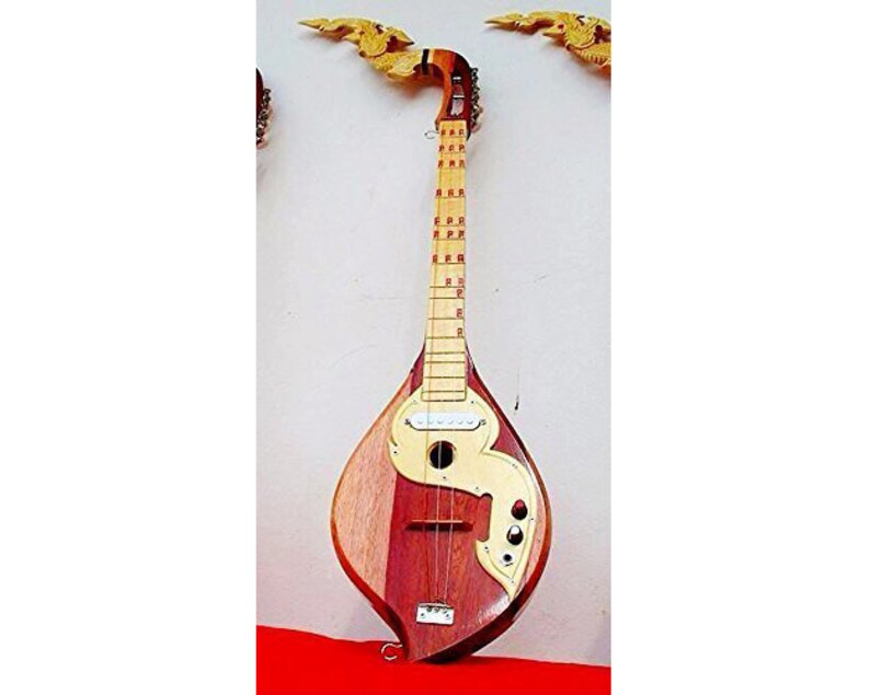 Isarn Acoustic Electric Phin 3 Strings, Thai Lao Guitar Musical ...
