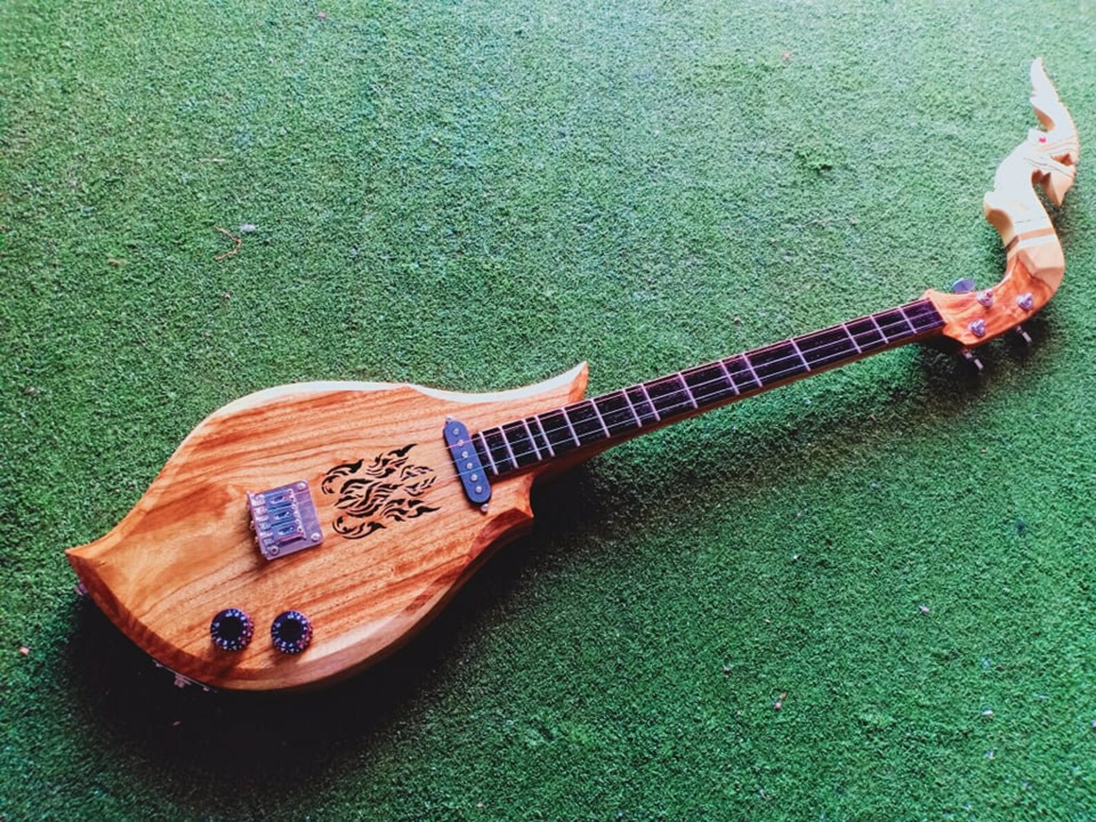 Isarn Acoustic Electric Phin 3 Strings, Thai Lao Guitar Musical ...