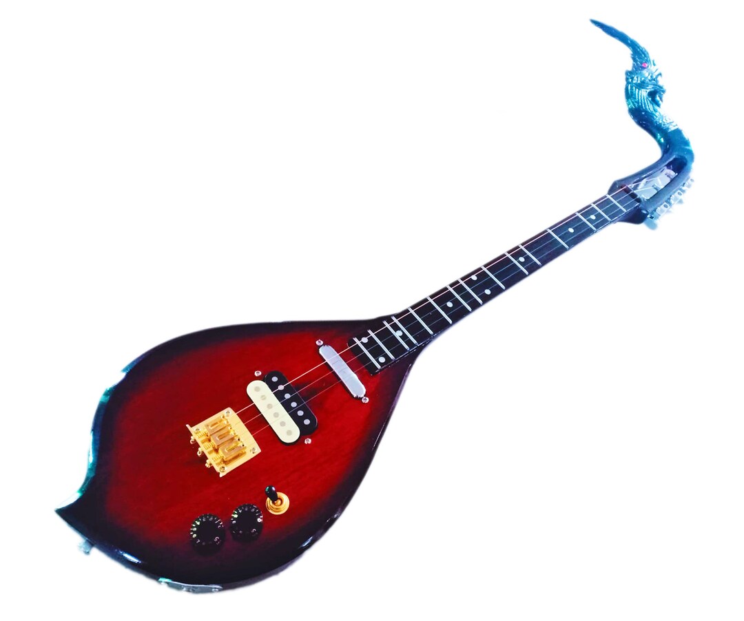 Isarn Electric Phin 3 Strings, Thai Lao Guitar Musical Instrument ...