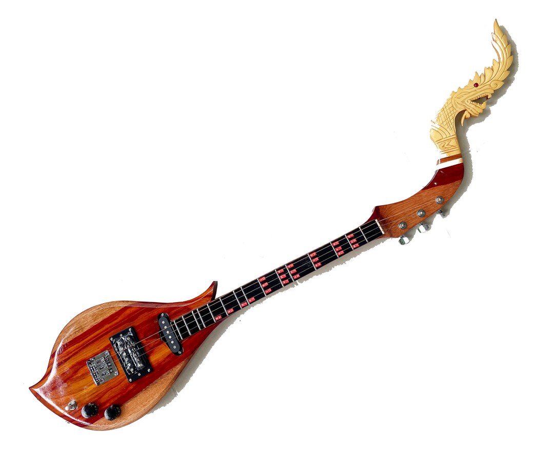 Isarn Electric Phin 3 Strings, Thai Lao Guitar Musical Instrument ...