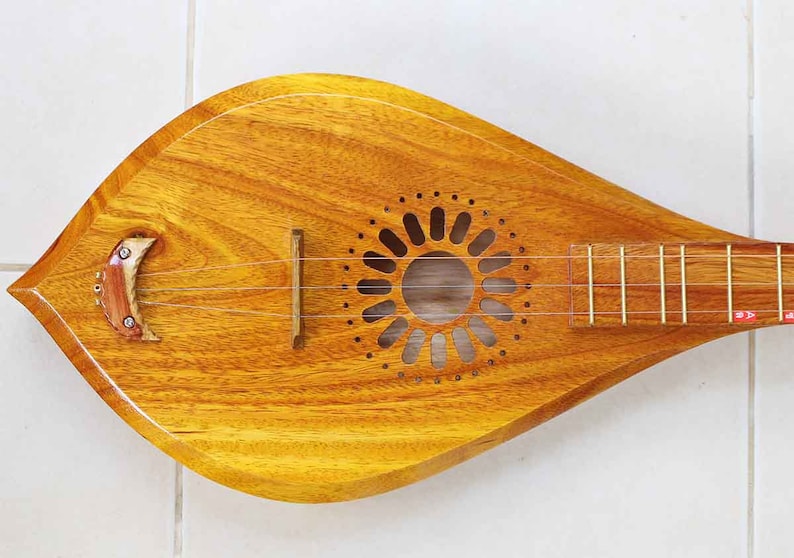 Isarn Acoustic Phin 3 Strings, Thai Lao Guitar Musical Instrument ...