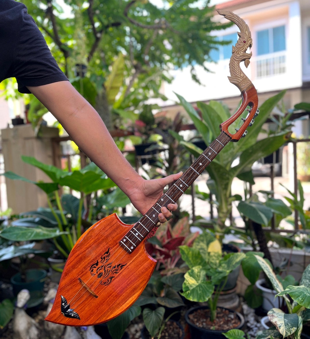 Thai Isan Phin Mandolin Folk Phin Guitar, Laos Acoustic 3 String Music ...