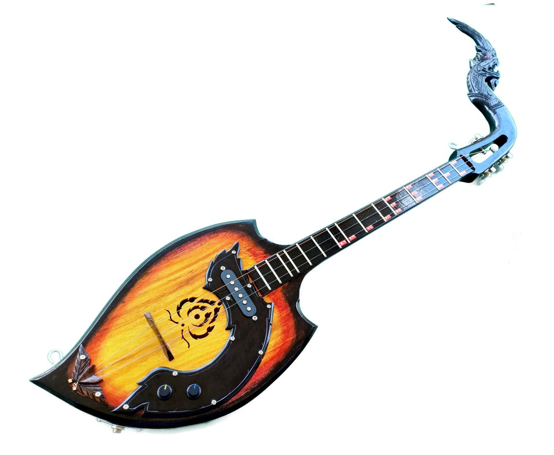 Isarn Acoustic Electric Phin 3 Strings Thai Lao Guitar - Etsy