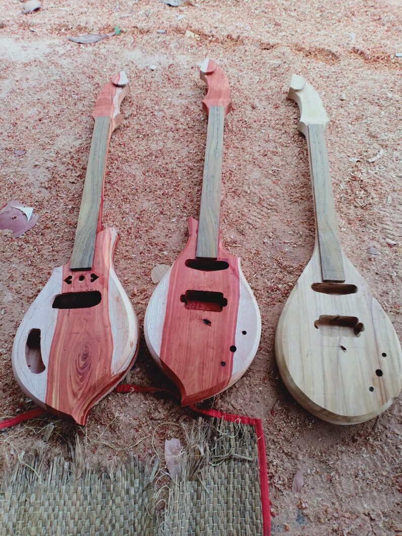 Isarn Electric Phin 3 Strings, Thai Lao Guitar Musical Instrument ...