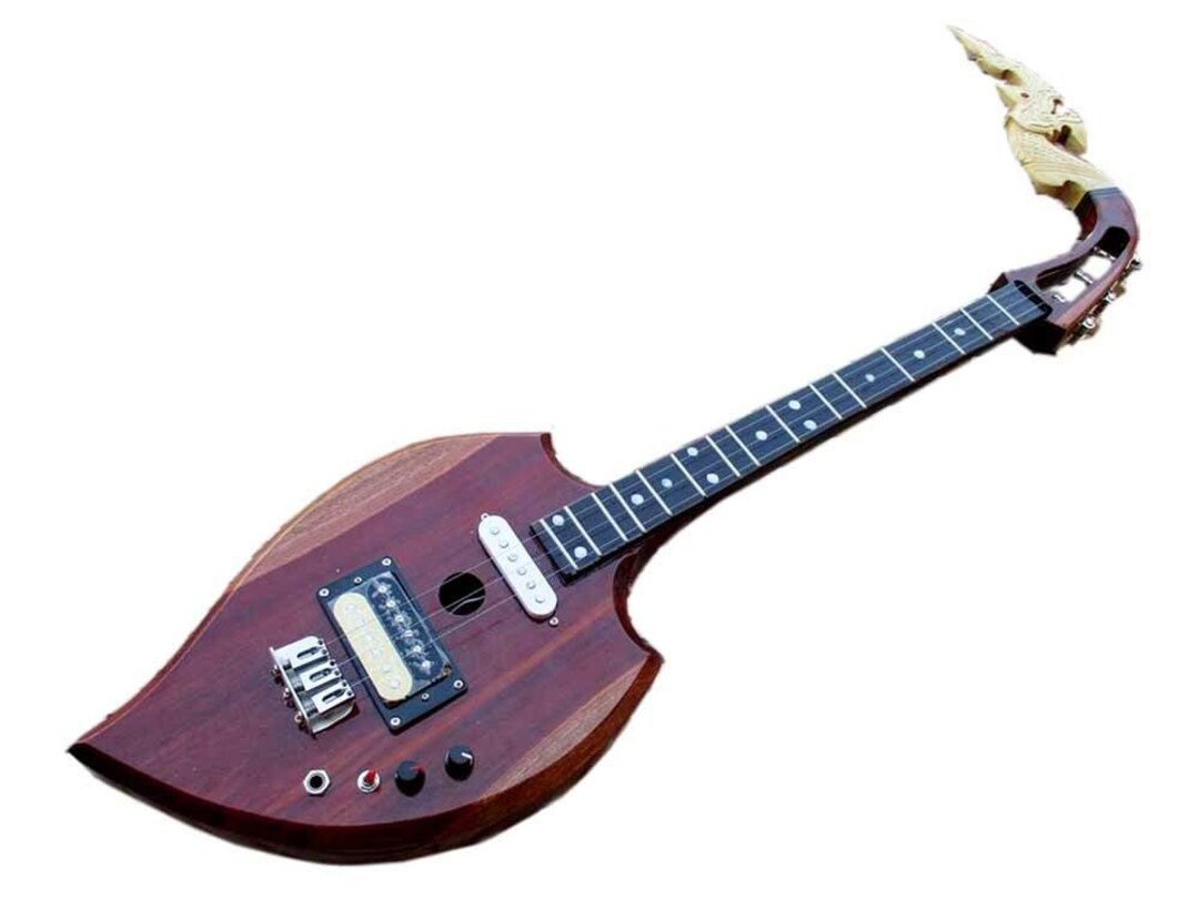 Isarn Acoustic Electric Phin 3 Strings, Thai Lao Guitar Musical ...