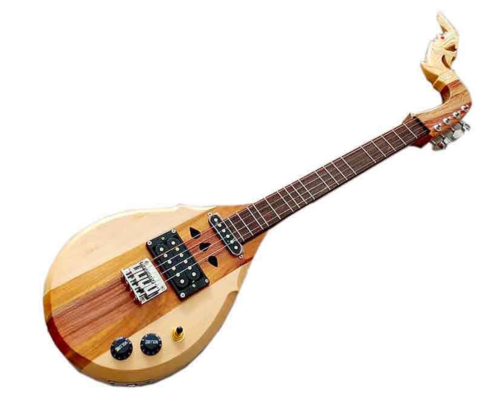 Isarn Acoustic Electric Phin 4 Strings, Thai Lao Guitar Musical ...