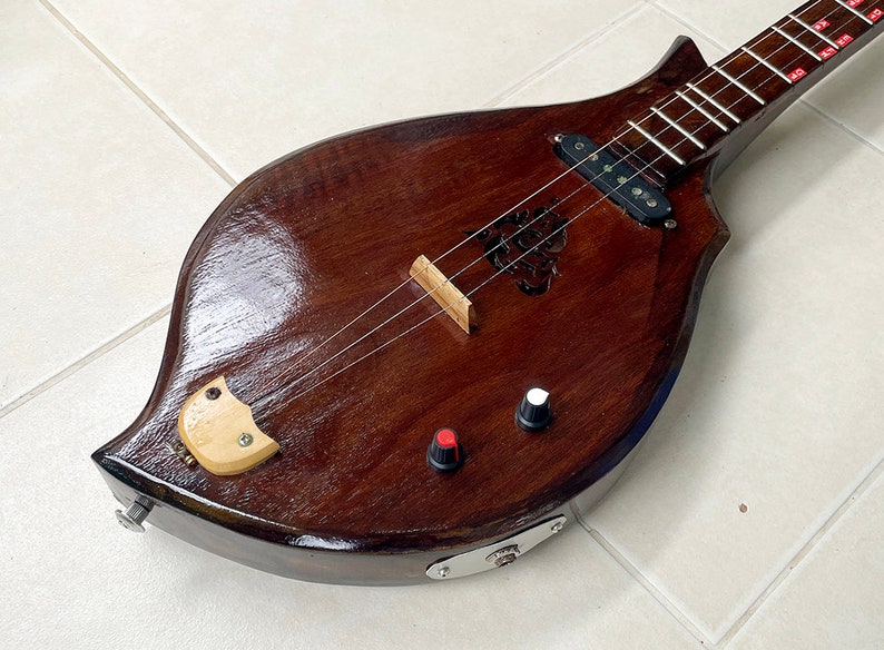 Isarn Acoustic Electric Phin 3 Strings, Thai Lao Guitar Musical ...