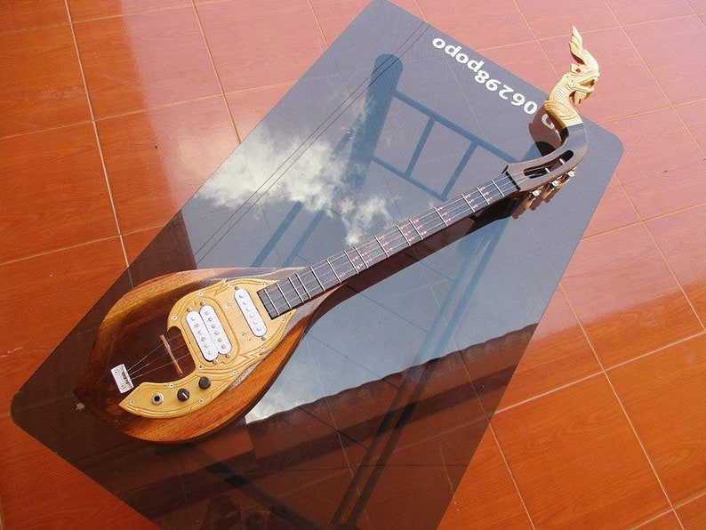 Isarn Electric Phin 3 Strings, Thai Lao Guitar Musical Instrument ...