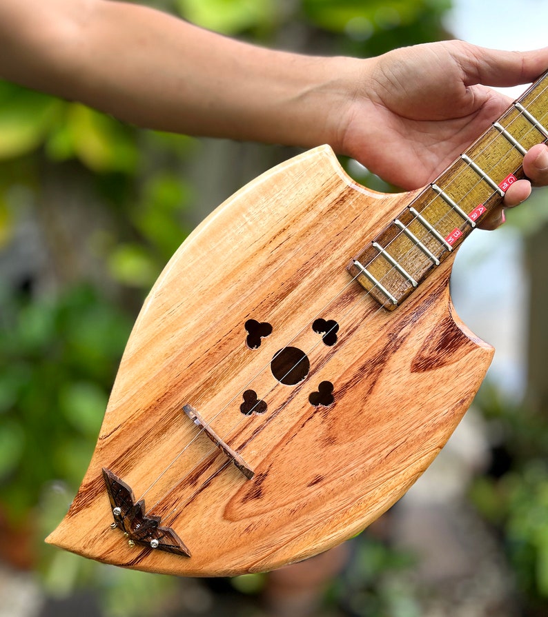 Isarn Acoustic Phin 3 Strings, Thai Lao Guitar Musical Instrument ...