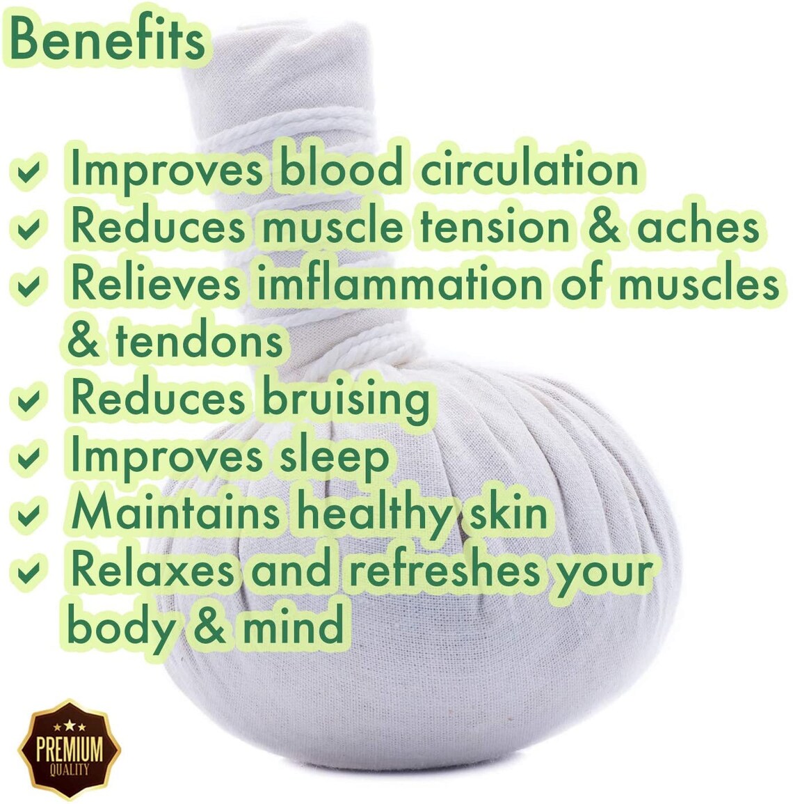 Pack of 10 Small Thai Spa Herbal Massage Compress Ball Warm Hot Therapy ...