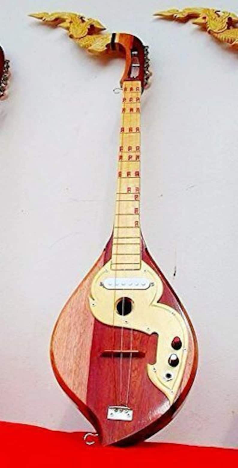 Isarn Acoustic Electric Phin 3 Strings, Thai Lao Guitar Musical ...