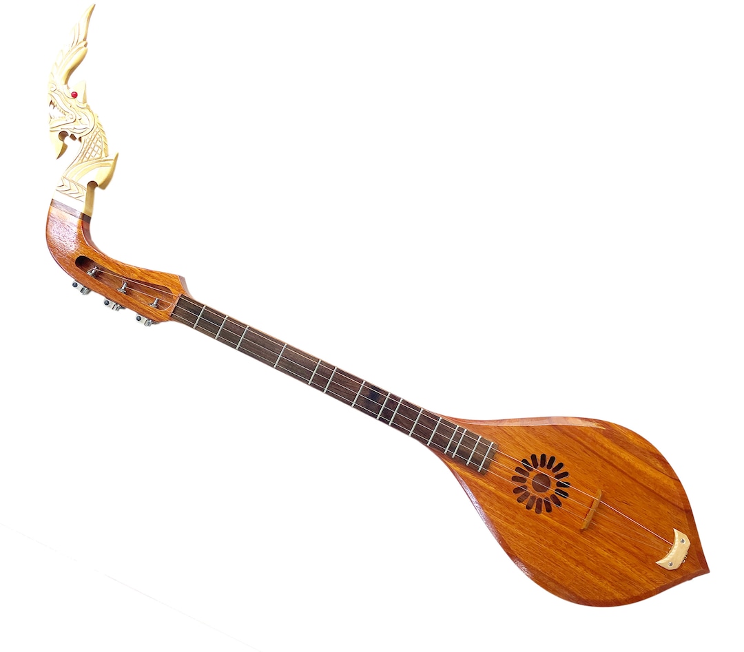 Isarn Acoustic Phin 3 Strings LEFT Hand, Thai Lao Guitar Musical ...