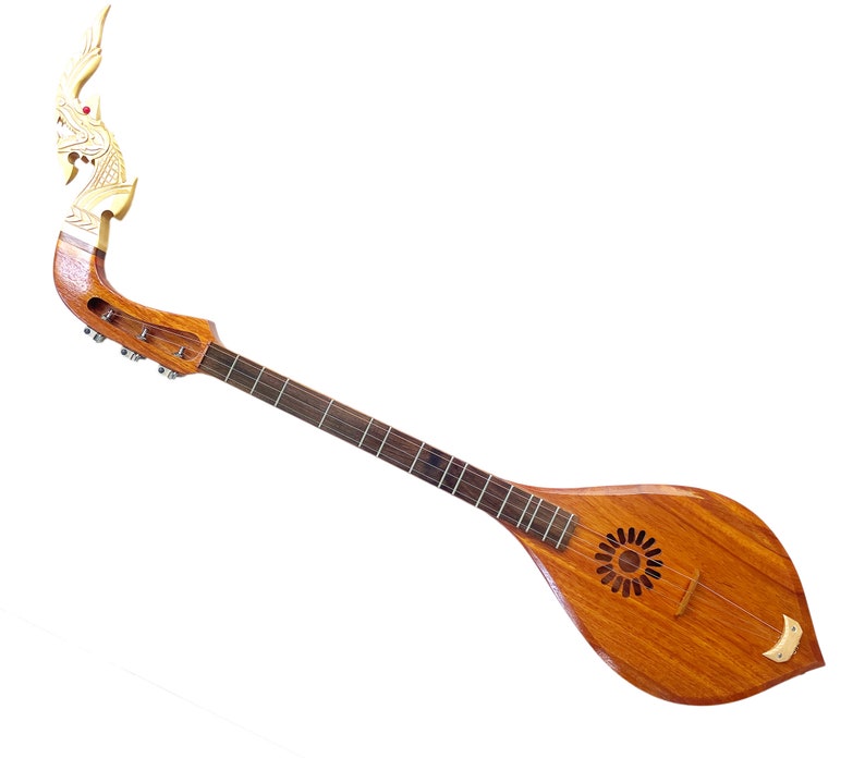 Isarn Acoustic Phin 3 Strings LEFT Hand, Thai Lao Guitar Musical ...
