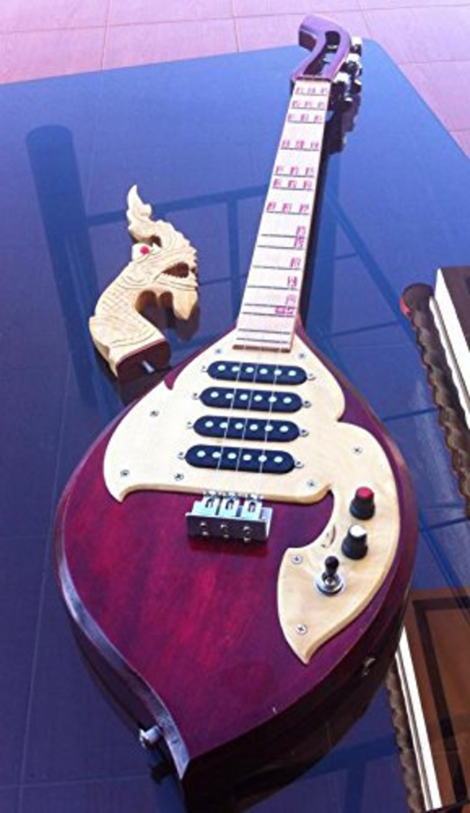 Isarn Electric Phin 3 Strings 4 Track Thailand Lao Guitar | Etsy