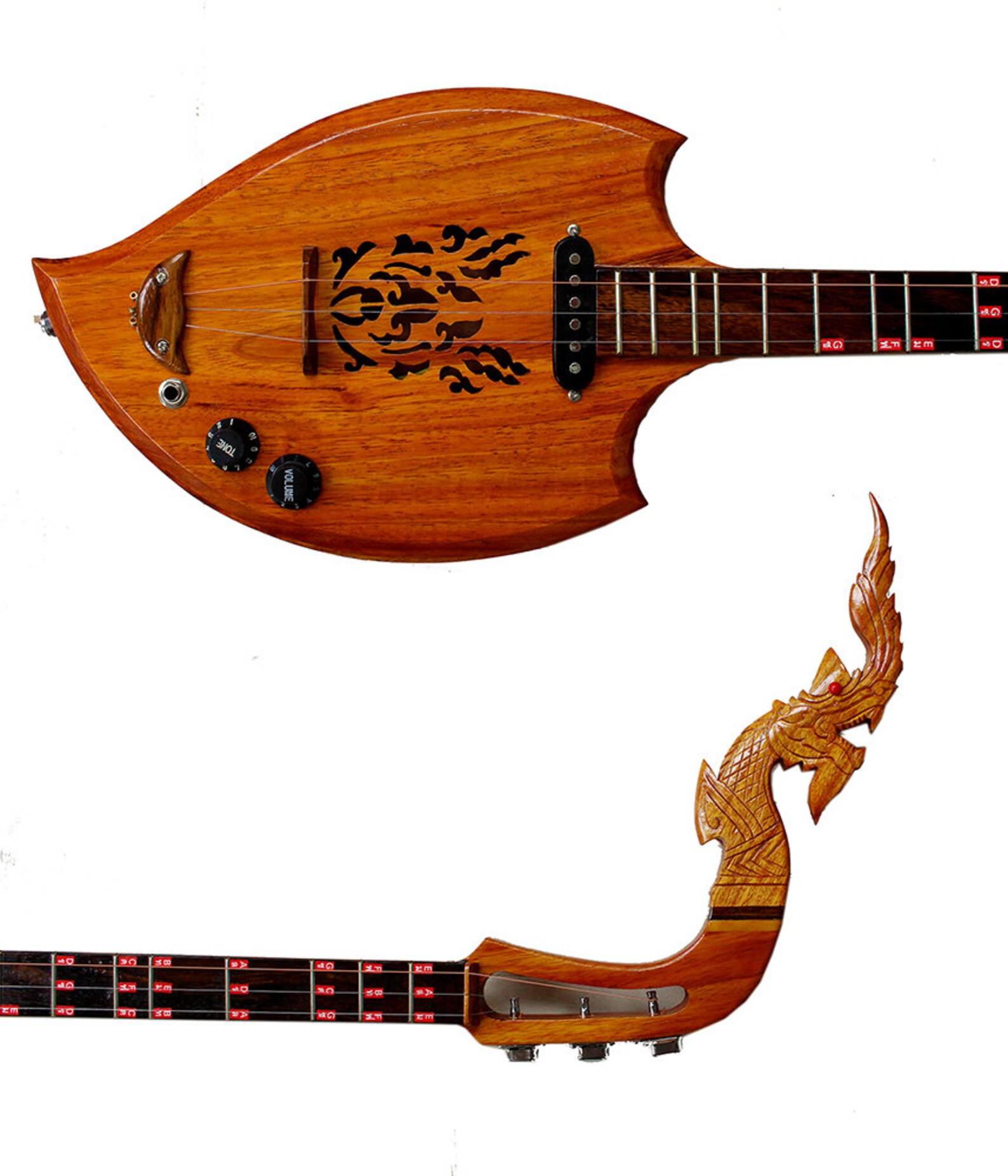 Isarn Acoustic Electric Phin 3 Strings Thai Lao Guitar - Etsy