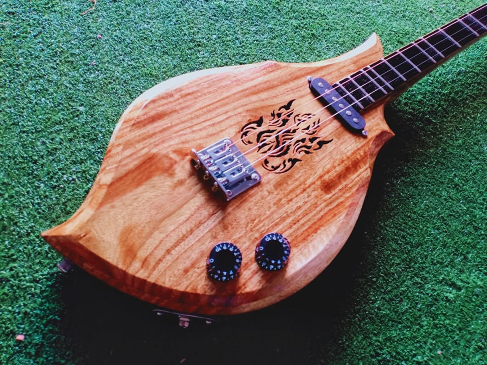 Isarn Acoustic Electric Phin 3 Strings, Thai Lao Guitar Musical ...