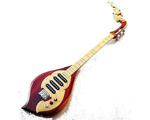 Isarn Electric Phin 3 Strings 4 Track, Thai Lao Guitar Musical ...