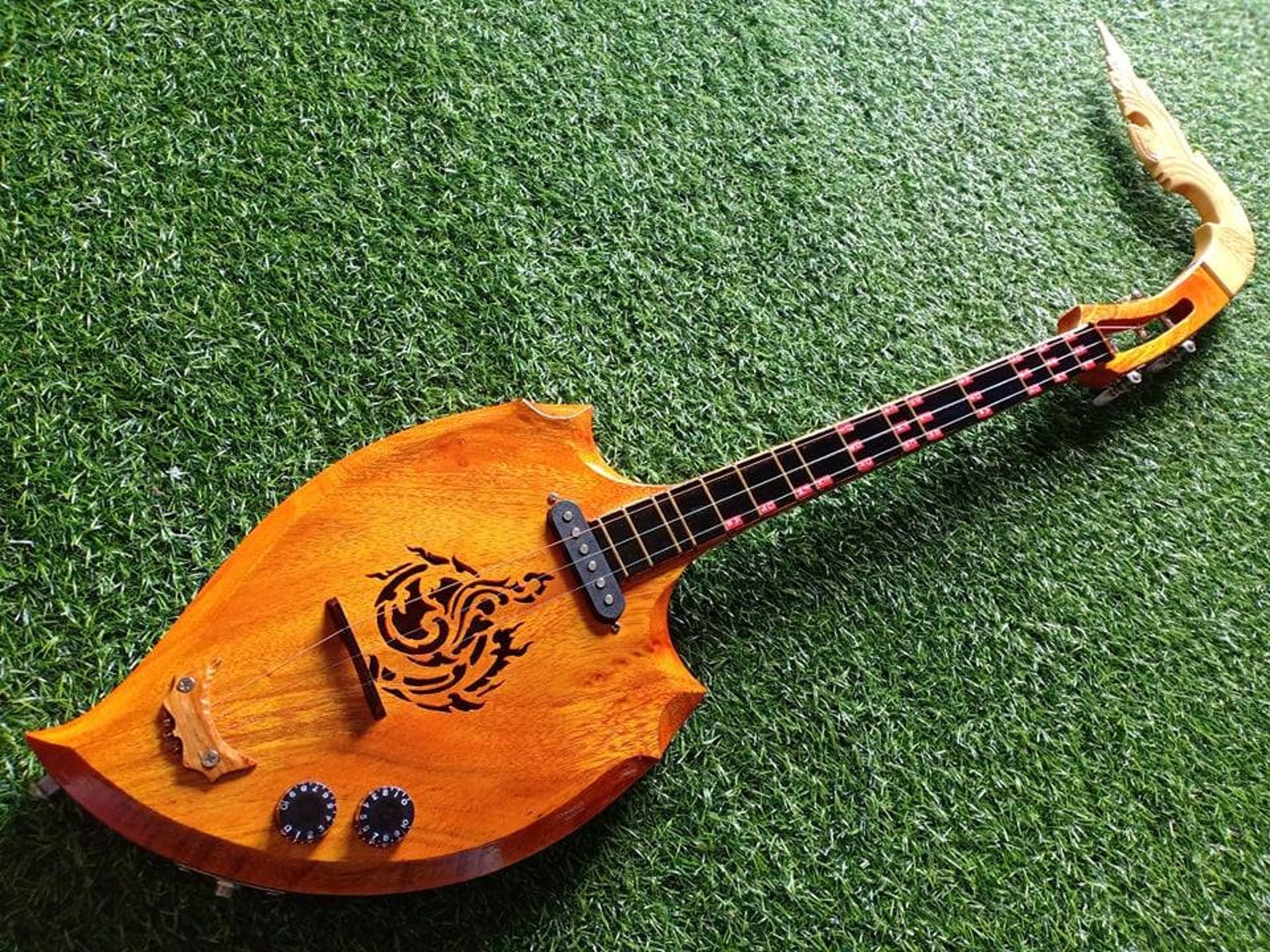 Isarn Acoustic Electric Phin 3 Strings Thai Lao Guitar - Etsy