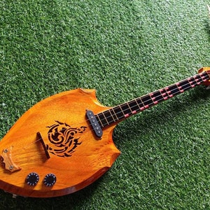 Isarn Acoustic Electric Phin 3 Strings, Thai Lao Guitar Musical ...