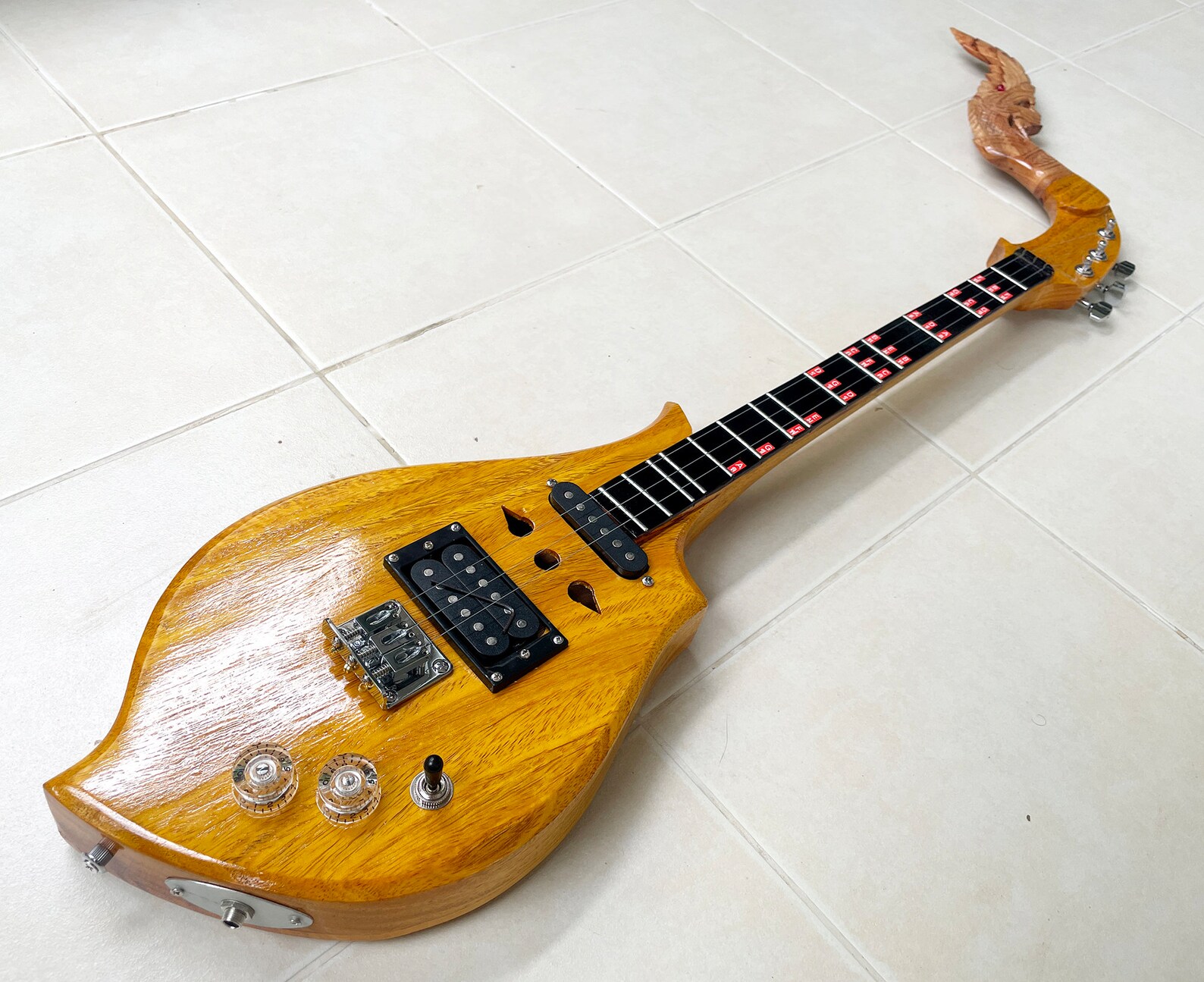 Isarn Acoustic Electric Phin 3 Strings Thai Lao Guitar - Etsy