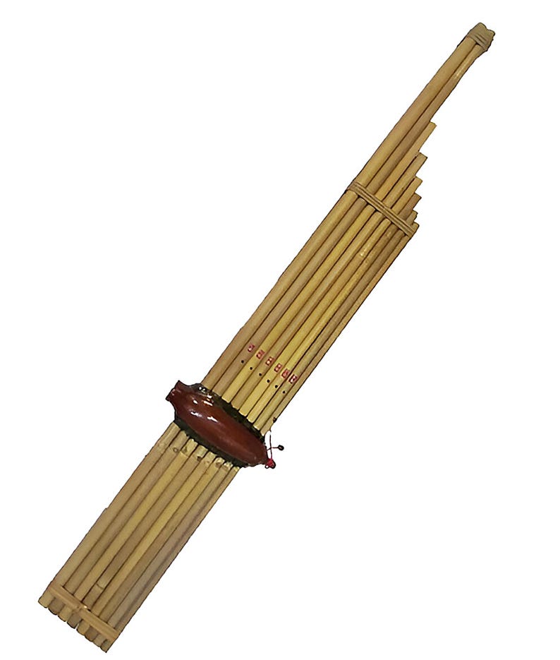 Am Key Premium Khaen Silver Reed Thai Flute Harmonica, Thai Lao Musical ...