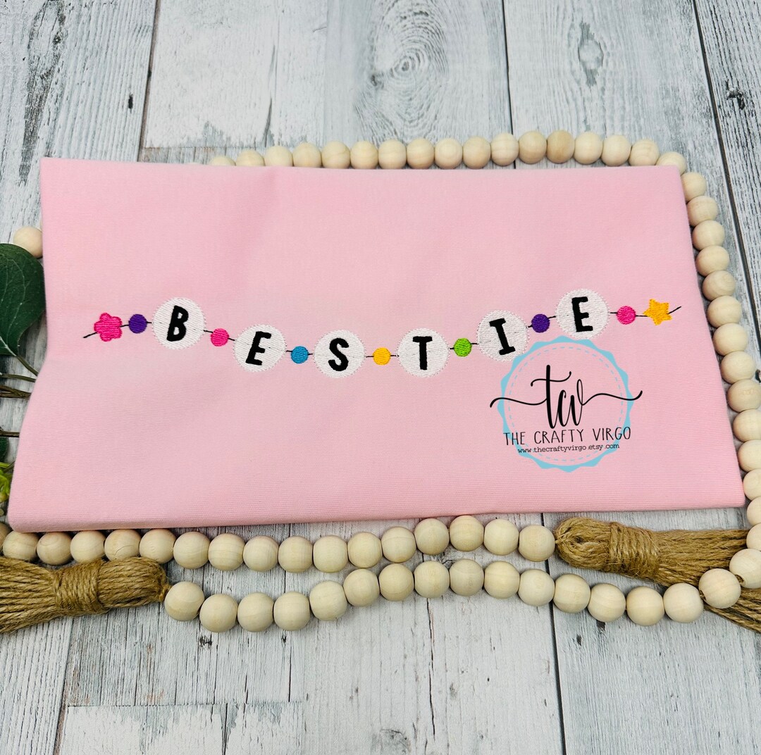 Bestie Friendship Bead Bracelet Inspired Comfort Colors Short Sleeve T ...