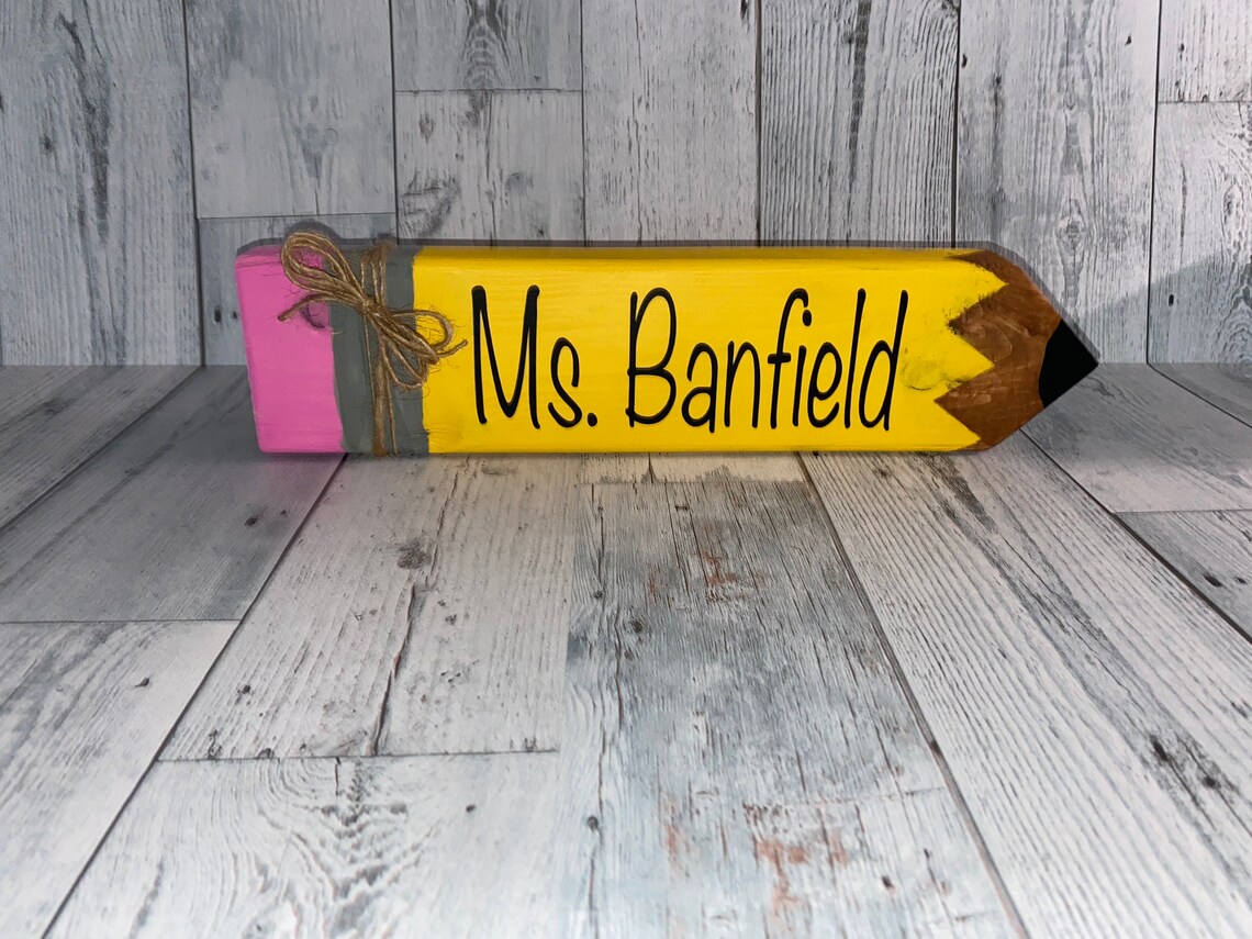 Personalized Teacher Pencil Wood Sign/ Teacher Appreciation Gift ...