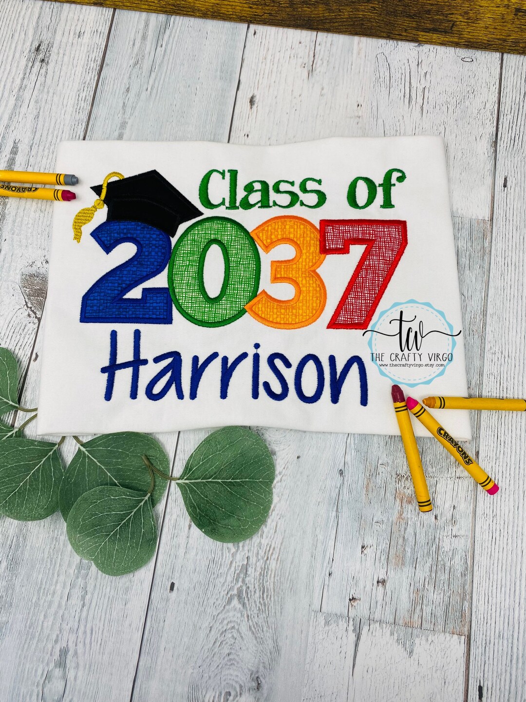 Grow With Me T-shirt Primary Colors Class of 2037/ First Day of School ...