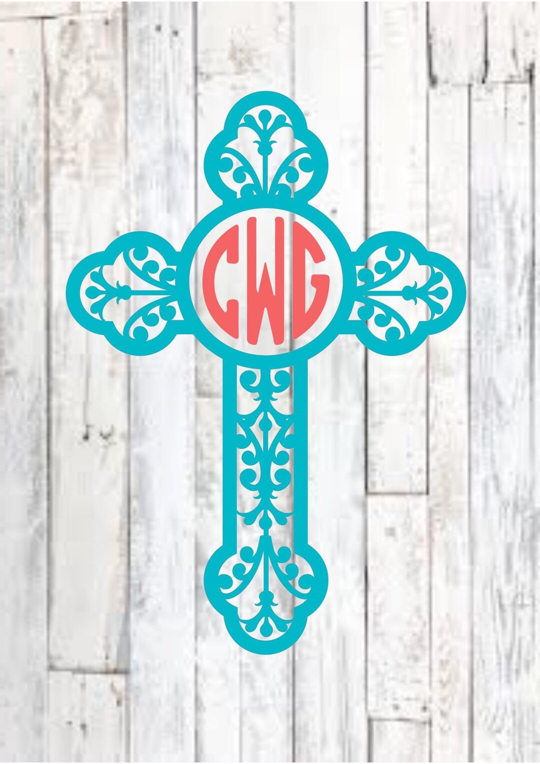 Cross Monogram Decal - Etsy