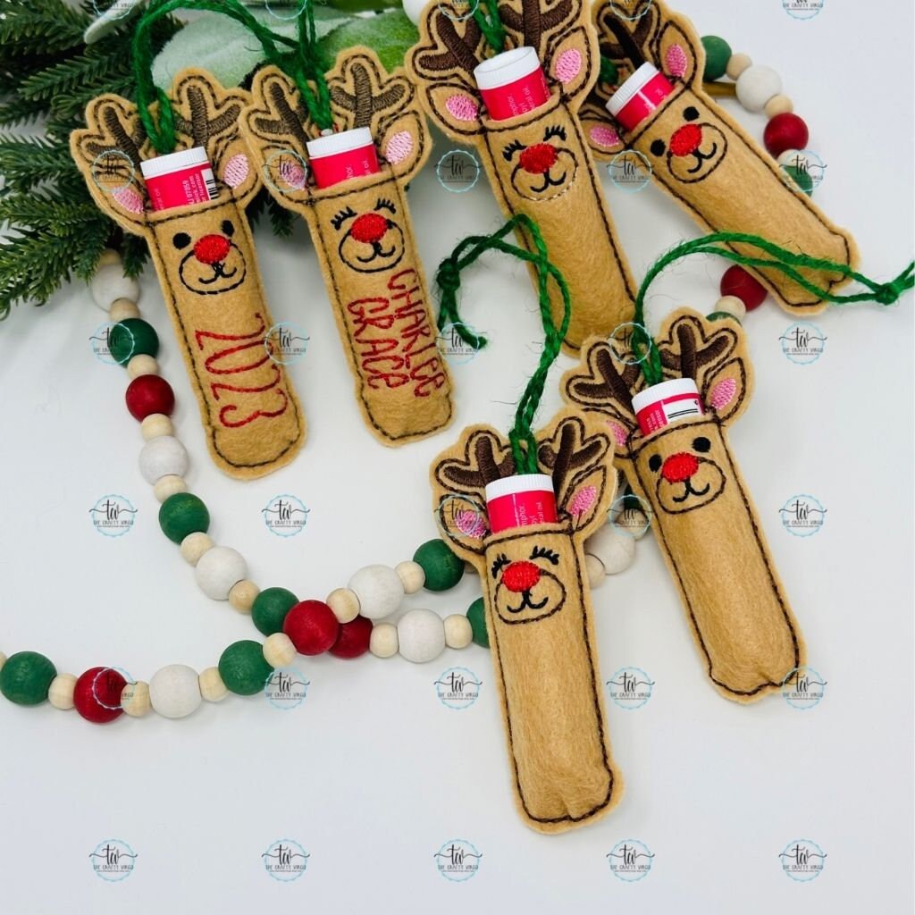 Personalized Reindeer Lip Protection Holder/ Office Gift/ Gift for ...