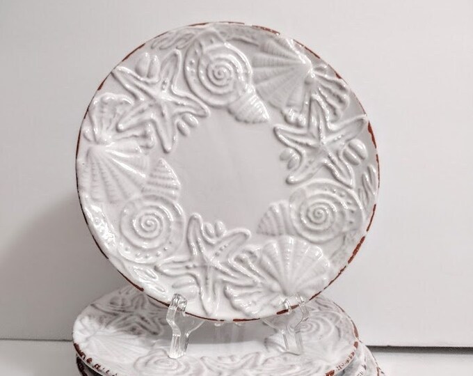 One Plate Mud Pie Ocean Sea World Marine Life SEASHELLS Starfish ...