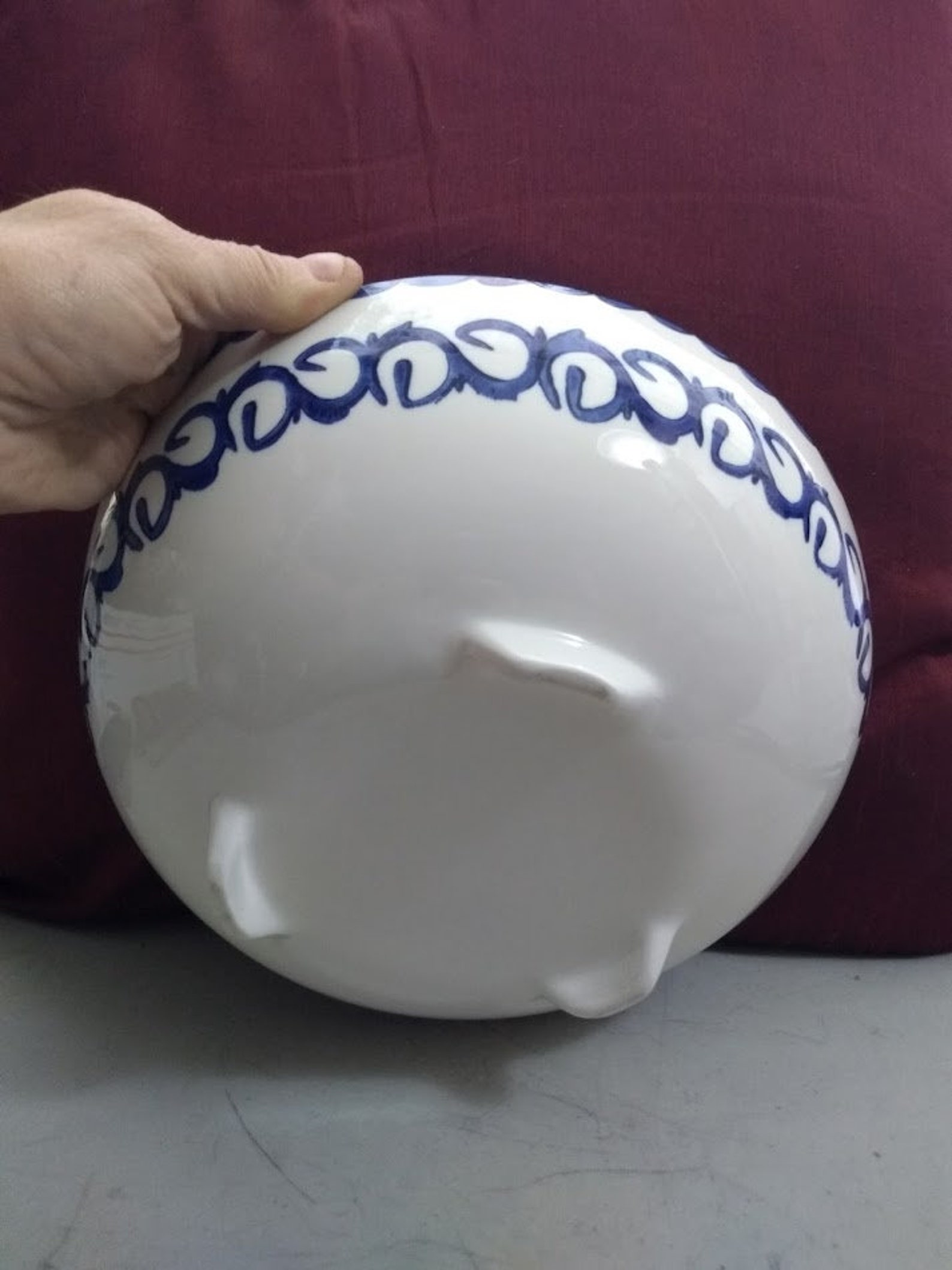 ANFORA Puebla Blue Scrolls Hand Painted PASTA SALAD Serving Bowl 10 by ...