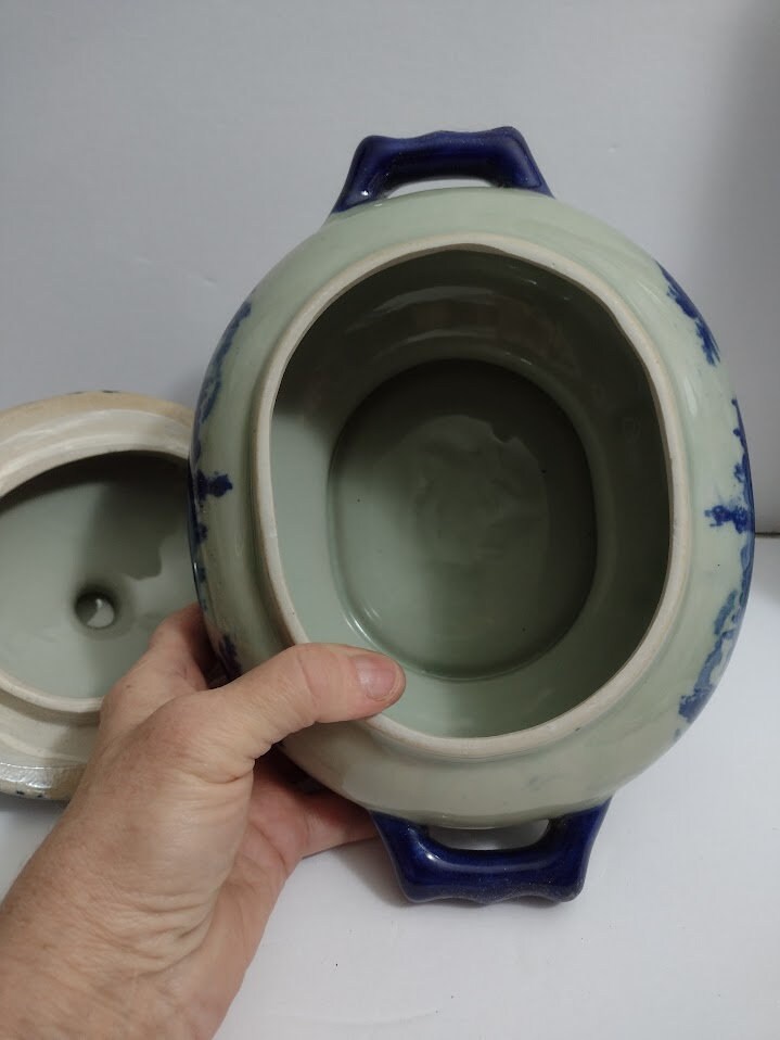 Celadon Royal Blue Victorian House Cityscape Tureen Soup Stew - Etsy