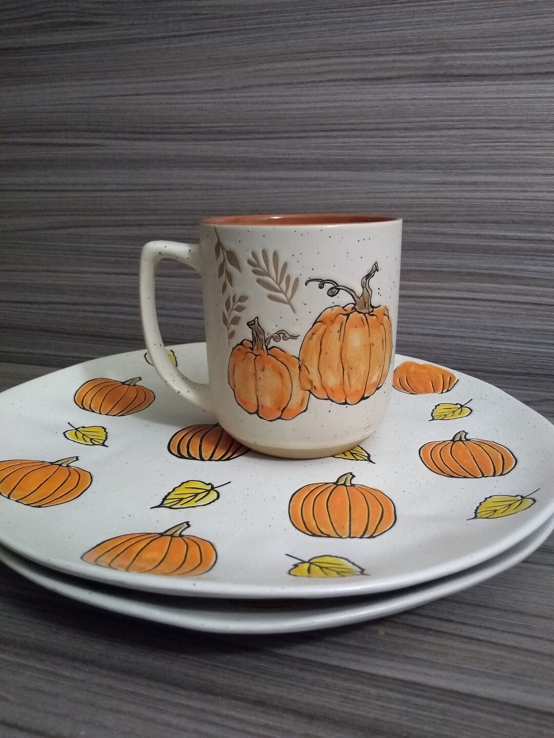 ONE Plate Thanksgiving Pumpkin Dinner Plate or Cup aby - Etsy