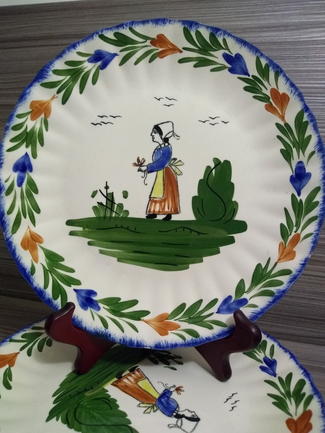 One Plate Rare Vintage Blue Ridge Hand Painted Underglaze Southern ...