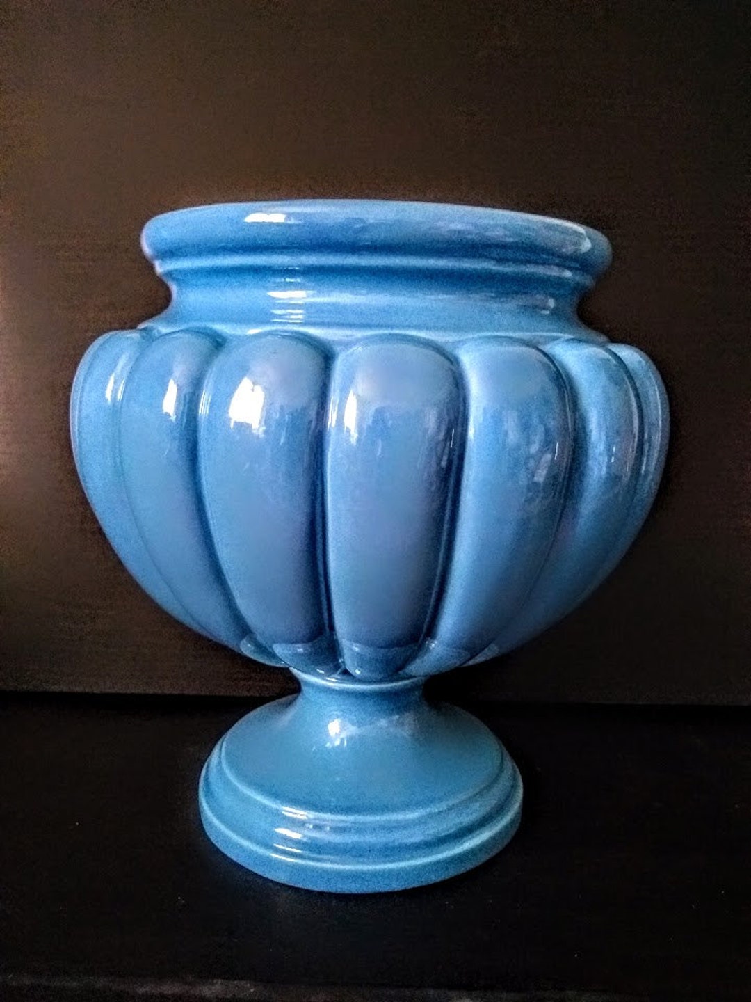 Vintage Italy ABIGAIL'S Baby Blue Ceramic Footed Vase - Etsy