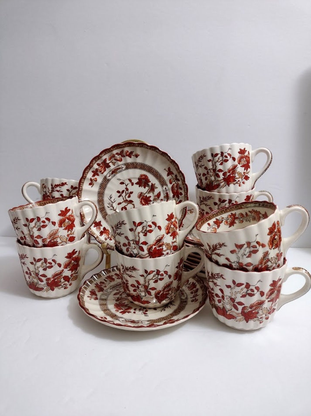 One Cup Saucer COPELAND SPODE Indian Tree Coffee Tea Cups Saucers ONE ...