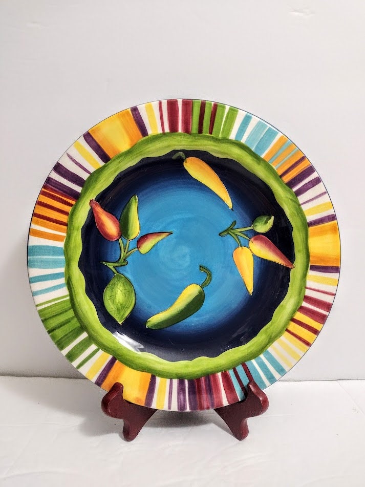 One Plate Muy Caliente Noble Excellence Earthenware Colorful Etsy