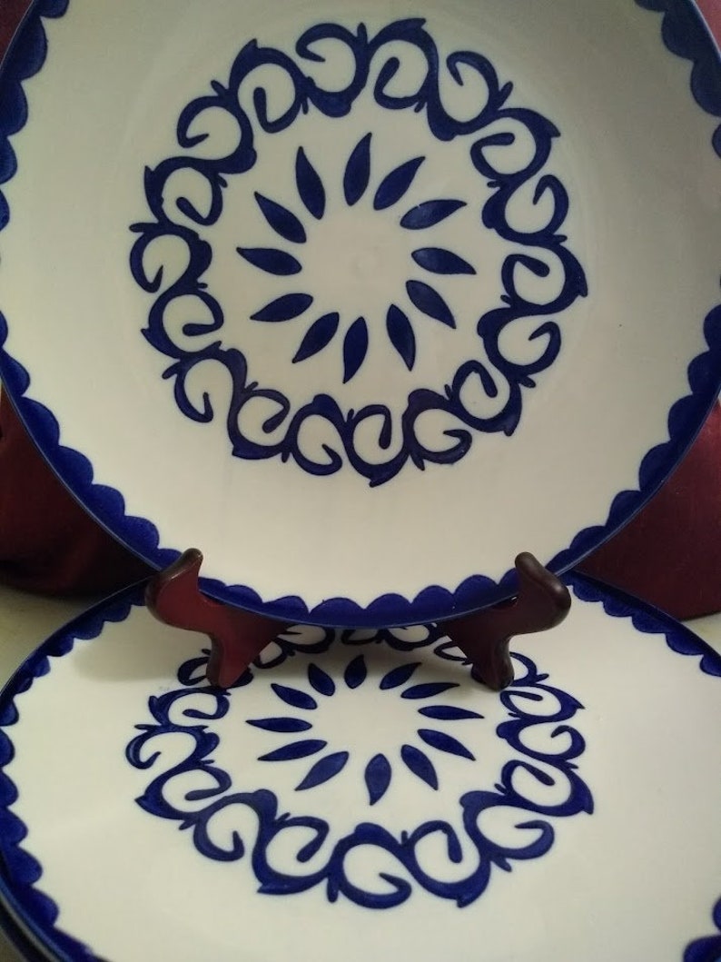 ANFORA Puebla Blue Scrolls Hand Painted PASTA SALAD Serving - Etsy