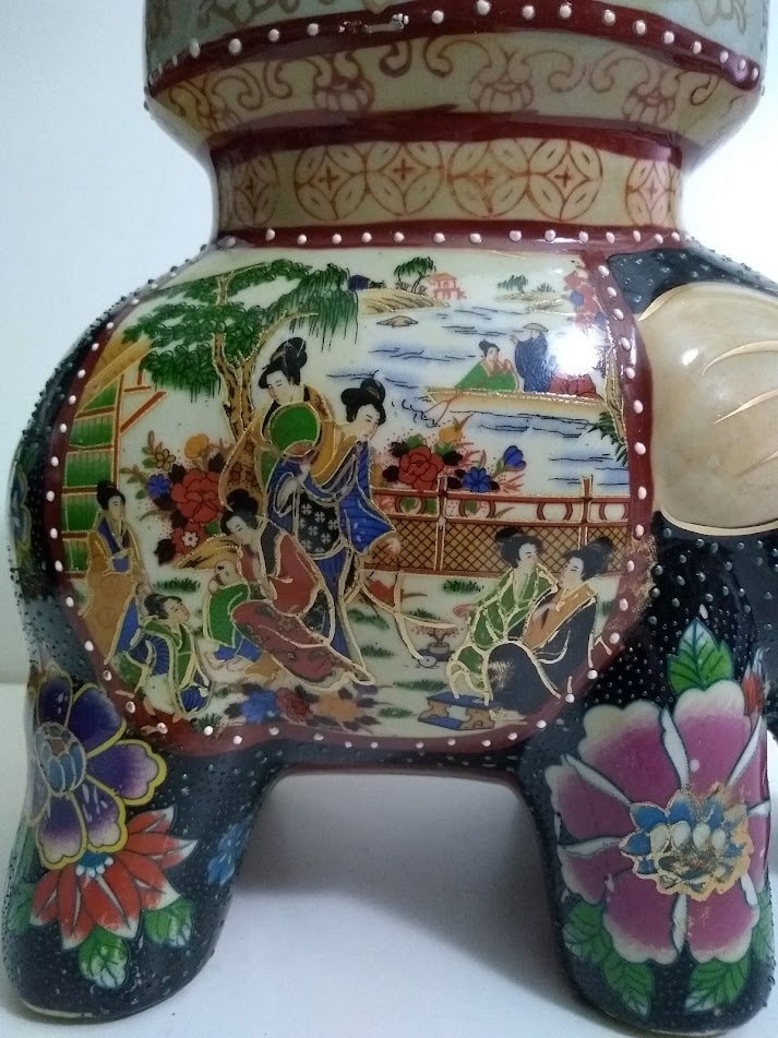 Royal SATSUMA Elephant Plant Holder Stand Figurine Ceramic - Etsy